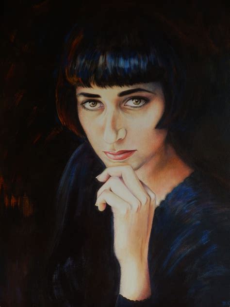 Femme Brune Huile Sur Toile 55 X 60cm Portrait Mona Lisa Artwork