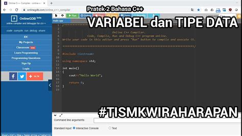 praktek 2 pemrograman dasar variabel dan tipe data youtube