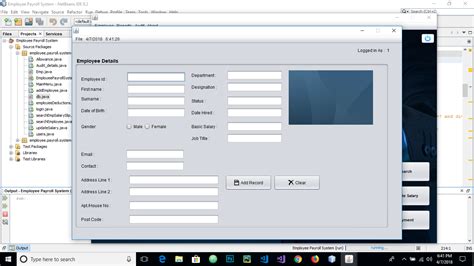 employee payroll management system in java using netbeans with source