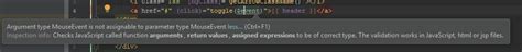 angular argument type mouseevent is not assignable to parameter type