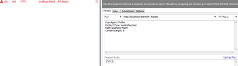 c the requested resource does not support method put