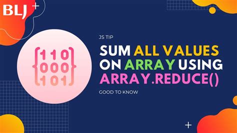 js tip sum all values on array using array reduce youtube