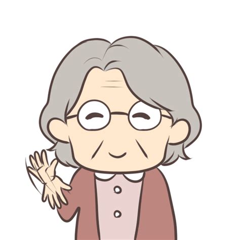 手招きするおばあちゃんのイラスト かわいいフリー素材が無料のイラストレイン