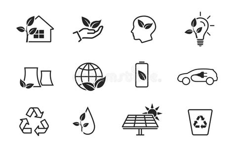 Conjunto De ícones Eco E Ambiente Símbolos Ecológicos E Ecológicos