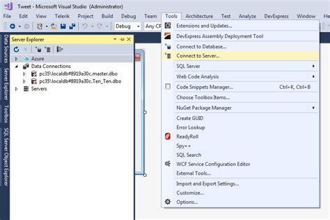 development connect to sql server database in c