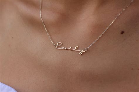 14k Solid Gold Name Necklace Personalized Jewelry Etsy Australia
