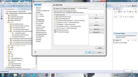 java class not found exception while running my camera with face