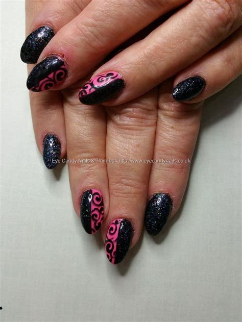 Eye Candy Nails And Training Black Gel Polish With Hot Pink And