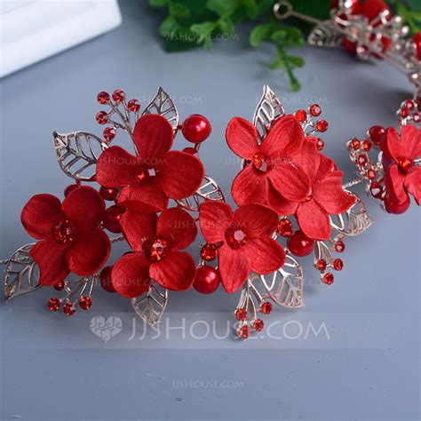 Amazing Rhinestone Alloy Imitation Pearls Flowers And Feathers Headbands