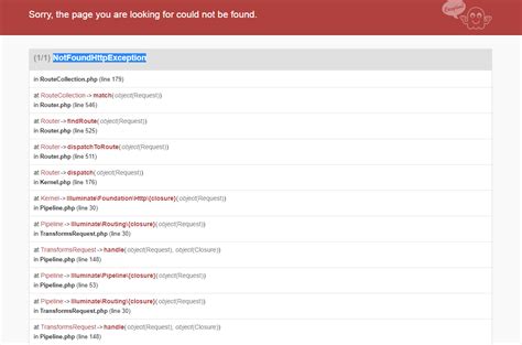 notfoundexception after deploying laravel project with