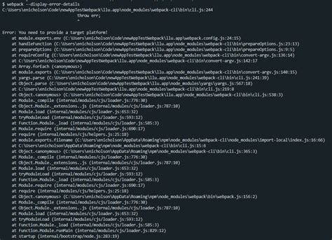nativescript how to resolve error you need to provide a target