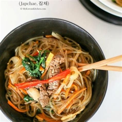 Japchae Korean Glass Noodle Stir Fry My Korean Kitchen