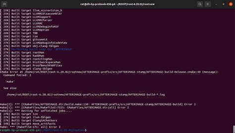 root instalation error and make j 4 not running newbie root forum