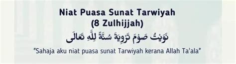 Niat Puasa Tarwiah