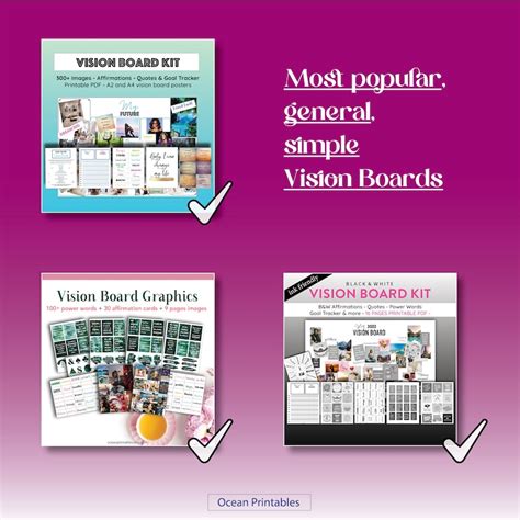 Ultimate Vision Board Printables Bundle Vision Board Party Kit Ideas