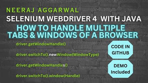 multiple windows and tabs related apis in selenium webdriver 4 with