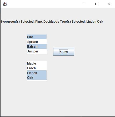 creating jlist and jtable classes in java