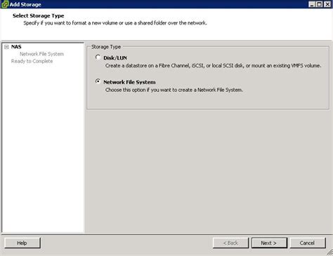 create nfs datastore for esx in windows server 2008 r2