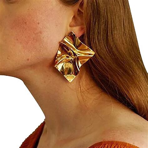 Buy Kisswife Punk Exaggerate Gold Color Metal Earring