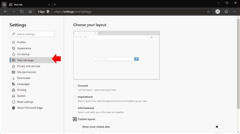 how to customise your new tab page in microsoft edge insider