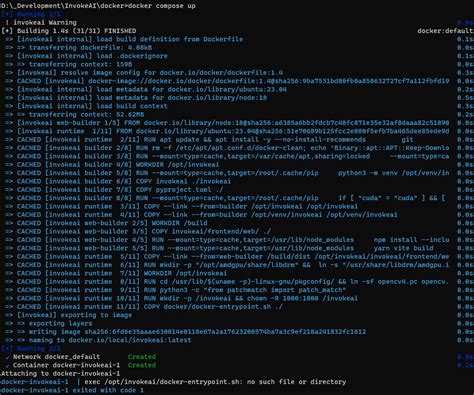 [bug] docker compose up errors with exec opt invokeai docker