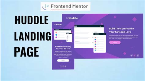 huddle landing page with a single introductory section solution