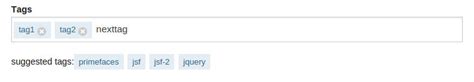 jsf primefaces tag similar to stackoverflow autocomplete tags