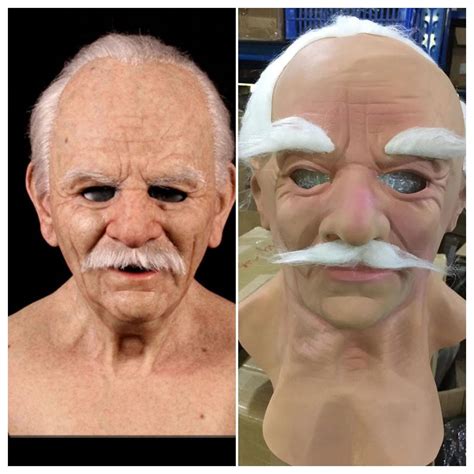 Cosplay Bald Old Man Wrinkle Face Mask Halloween Party Carnival Props