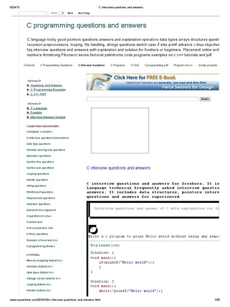 c interview questions and answers tcs c programming language c
