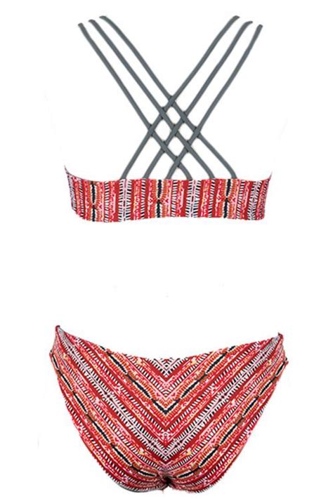 Heated Love In Desert Cross Back Bikini Set