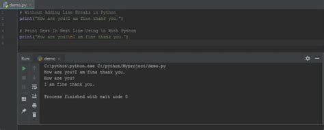 how to print text in next line or new using python