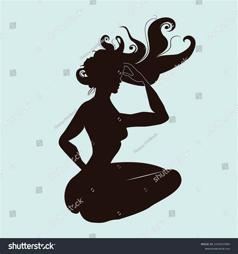 Silhouette Sexy Pinup Girl Sitting Stock Vector Royalty Free