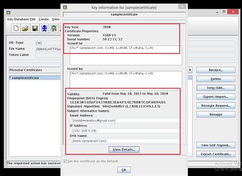 middlewarebox creating a self signed certificate using command line