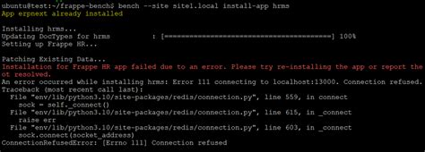 issue while installing hr module on local instance erpnext 14 frappe