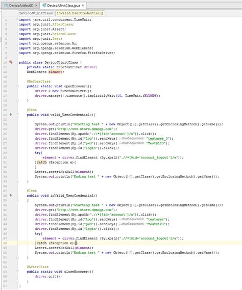 basic usage of junit framework in selenium script junit