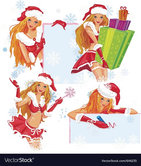 Sexy Santa Girl Royalty Free Vector Image Vectorstock