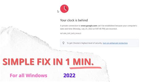 your clock is behind error solution for all browser 2022 win 11 10 8