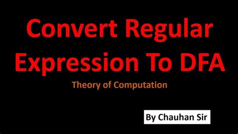 convert regular expression to dfa theory of computation youtube