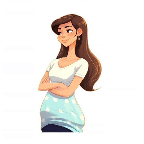 Un Dessin Animé Dune Femme Aux Cheveux Longs Et Une Chemise Blanche