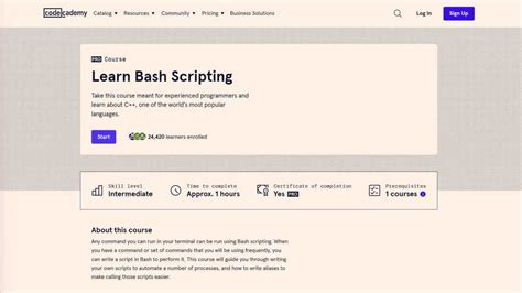 notes on codecademy “learn bash scripting” new screwdriver