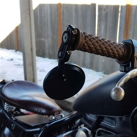ブラウン×ピンク Universal 1 Pair Cnc Handle Bar End Round Rear View Side
