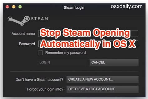 how to stop steam opening automatically in mac os x