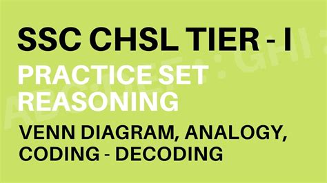 ssc chsl tier i practice set reasoning venn diagram analogy