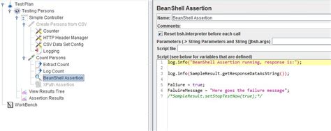 jmeter beanshell assertion not failing the tests stack overflow