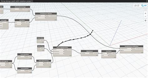 arraying and rotating an object along a path in revit by using dynamo 2