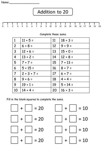 Adding And Subtracting Within 20 Worksheets