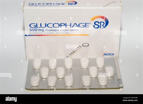 Tablets Of Glucophage Sr Metformin 500g Slow Release Diabetes Drug In