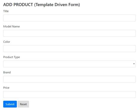 create a template driven forms in angular