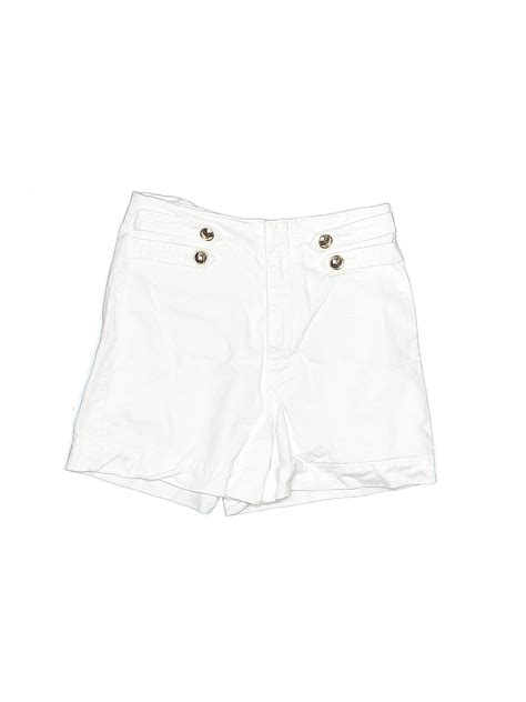 Zara 100 Cotton Solid White Denim Shorts Size 6 52 Off Thredup