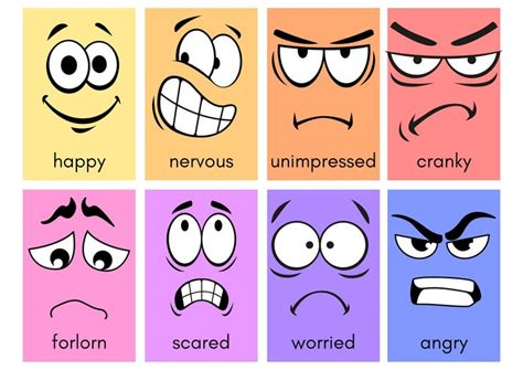 Free Printable Custom Emotions Flashcard Templates Canva